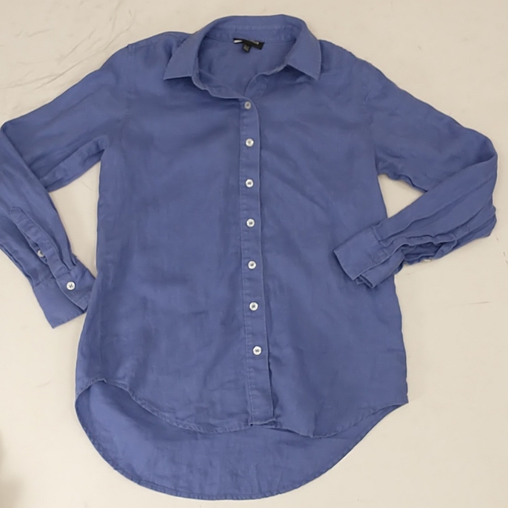 Periwinkle &Navy Blue Linen Shirt & Jacket Quality - Gem